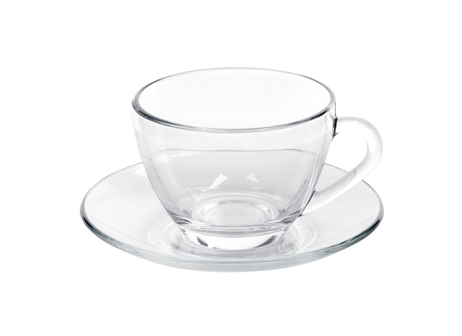 Xícara com Pires Transparente Vidro 240 ml Duralex Astral Nadir