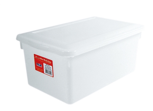 Caixa Organizadora Plástico com Tampa 8 L Branca Bioprátika Pleion