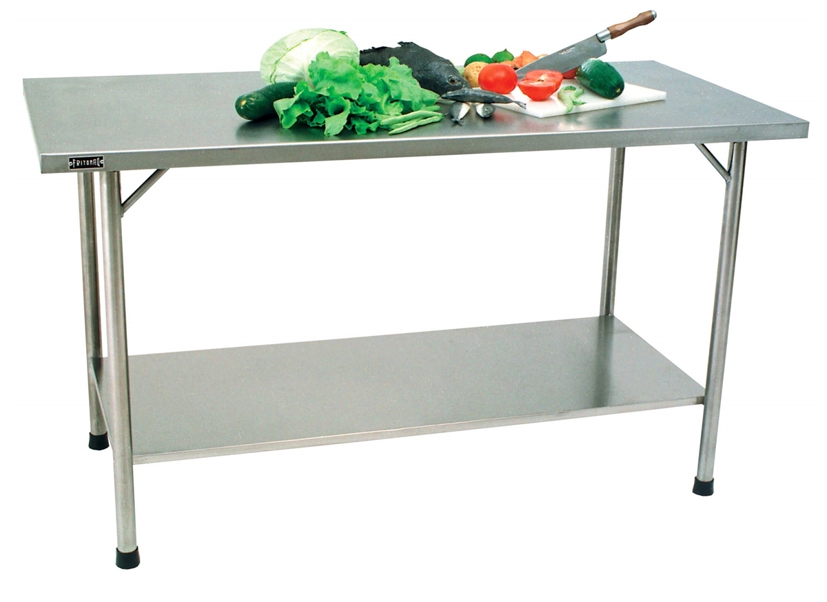 Mesa Aço Inox 304 com Prateleira Lisa Fritomaq
